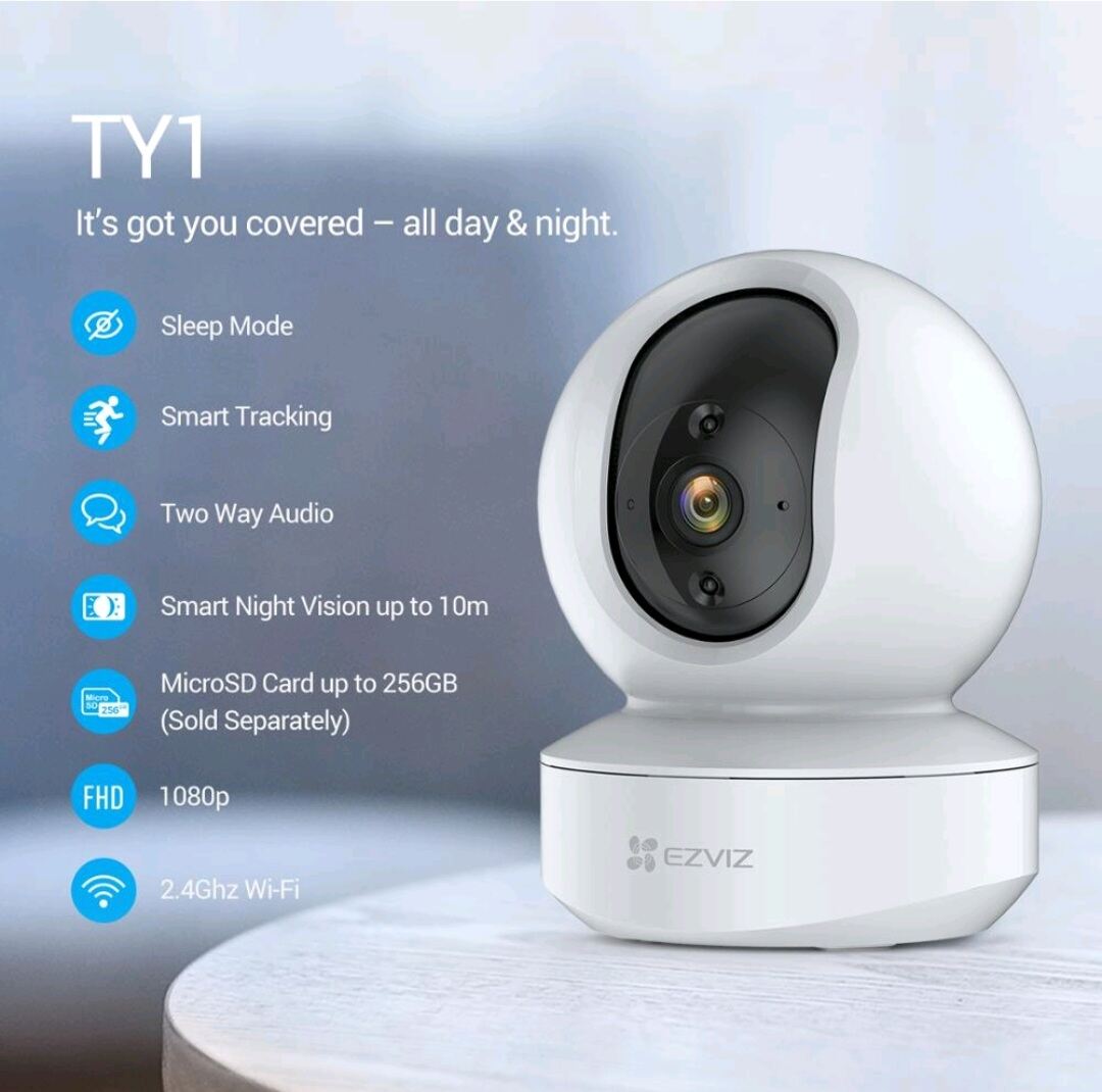 Ezviz TY1 2MP Smart Wifi Pan Tilt IP Camera Cctv Indoor FULL HD | Lazada Indonesia