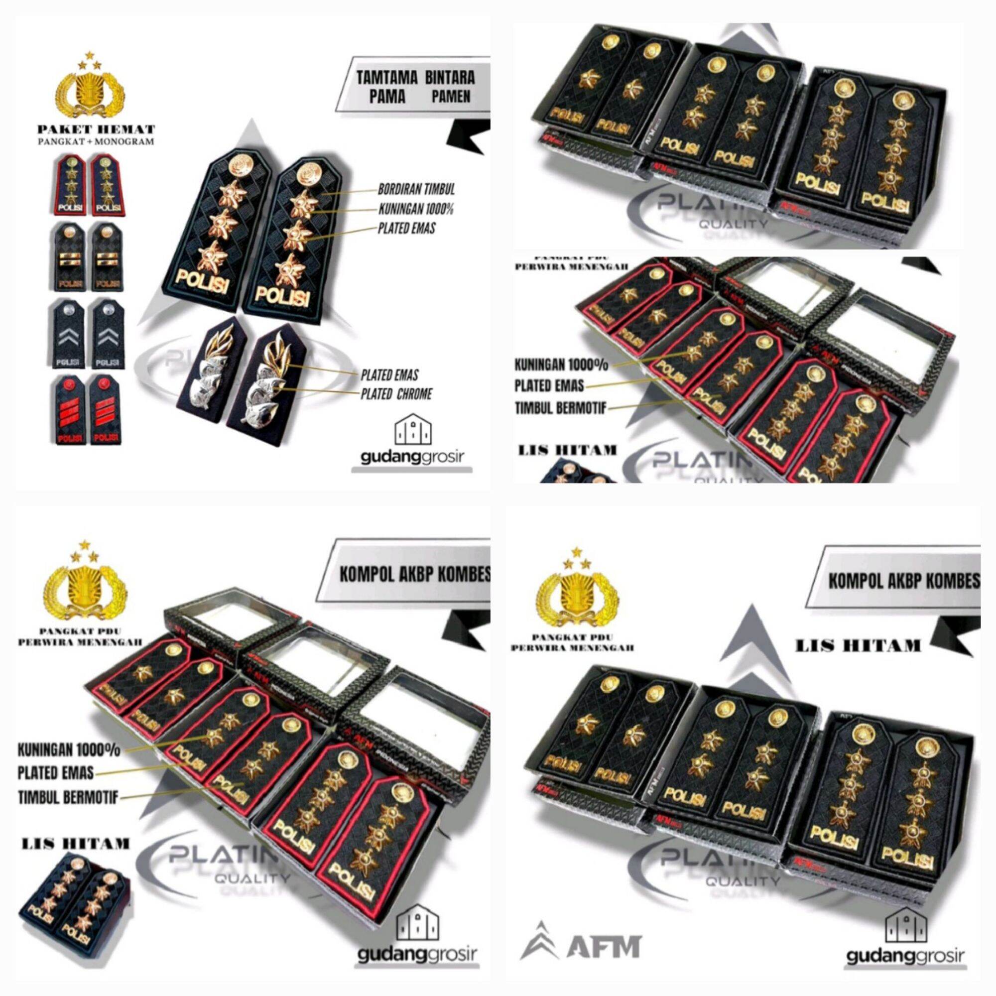 paket hemat 2in1 pangkat pdu polri+monogram polri | pangkat pdu kompol ...