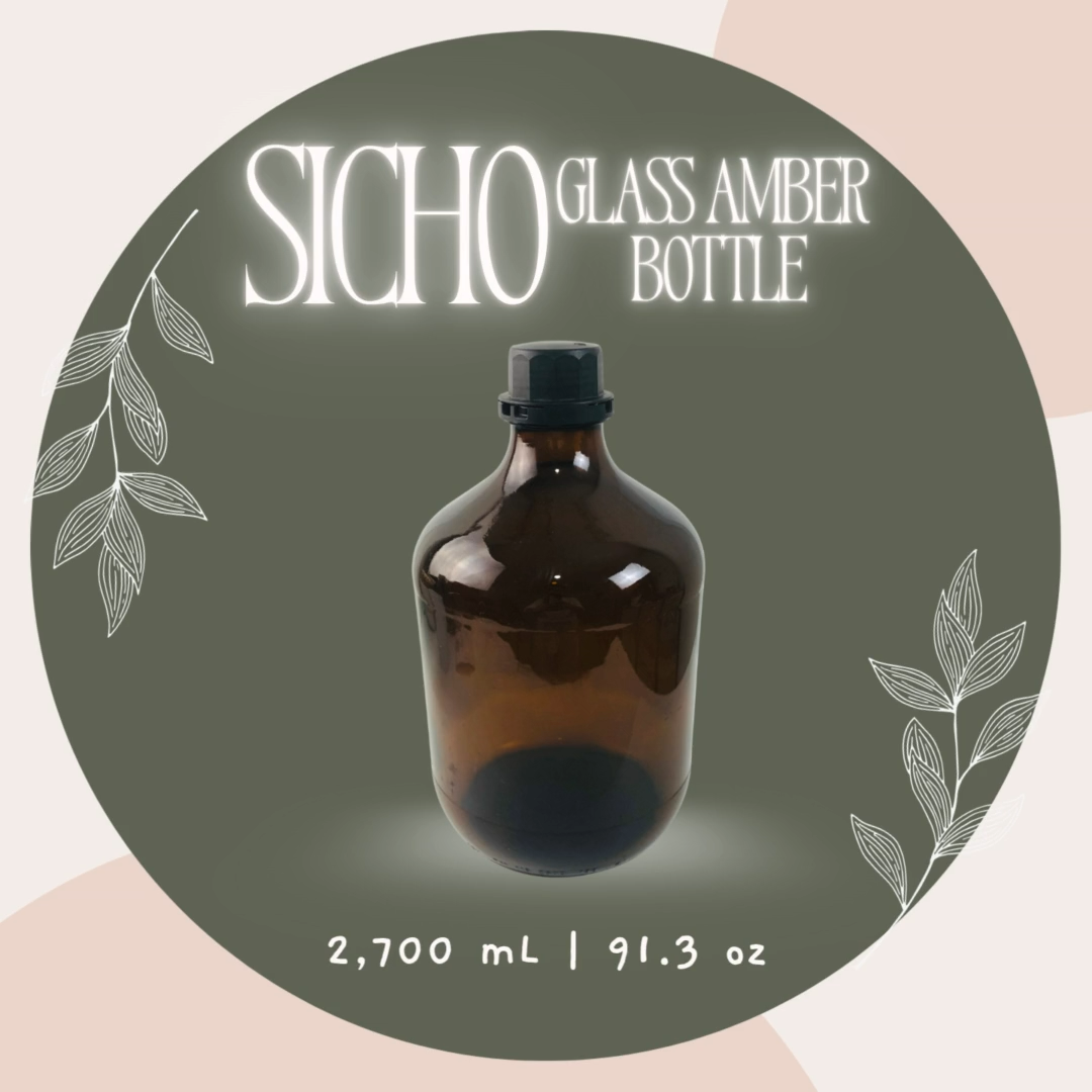 SICHO AMBER Glass Bottle 2.5 Liter | Botol Kaca Amber 2.5 Liter | Botol ...