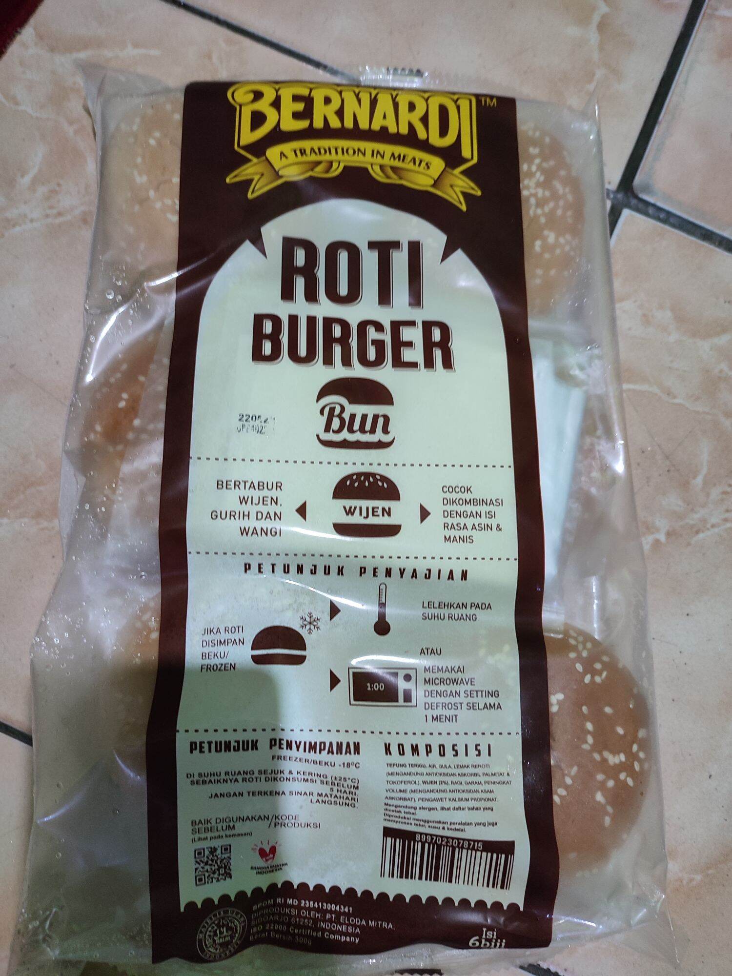 Roti Burger Bernardi full Wijen isi 6pcs | Lazada Indonesia