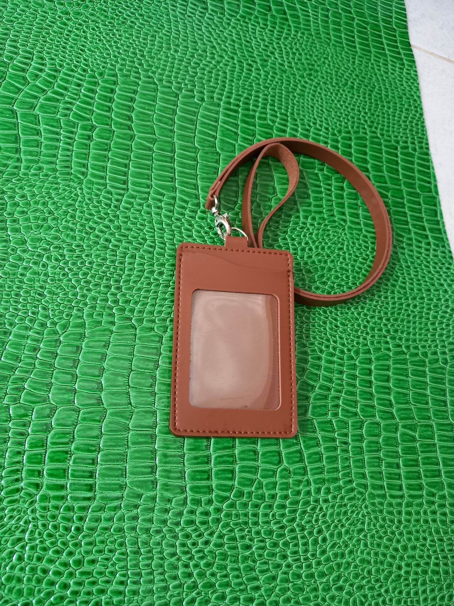 id card gantung name tag kulit id card holder lanyard | Lazada Indonesia