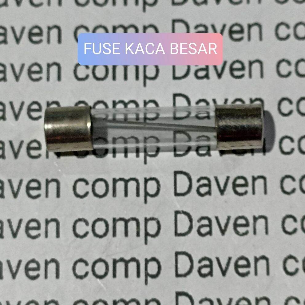 5BUAH FUSE SEKRING BESAR (BERBAGAI UKURAN) FUSE KACA FUSE SIKRING KACA ...