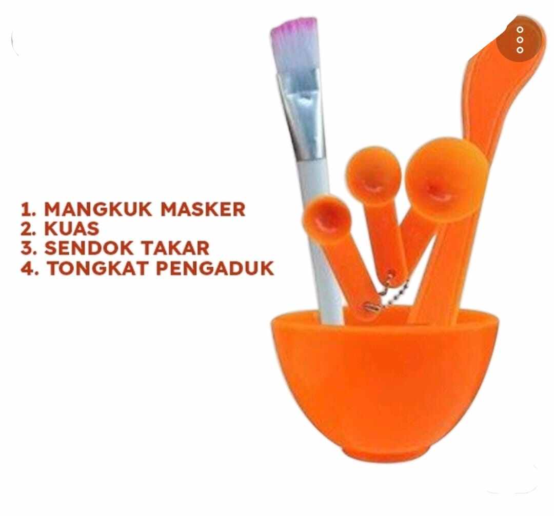 set alat masker mangkok+kuas+pengaduk+sendok.takar 3 ukuran | Lazada ...
