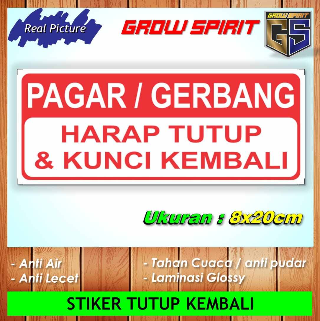 Stiker pagar gerbang sticker harap tutup dan kunci kembali | Lazada ...