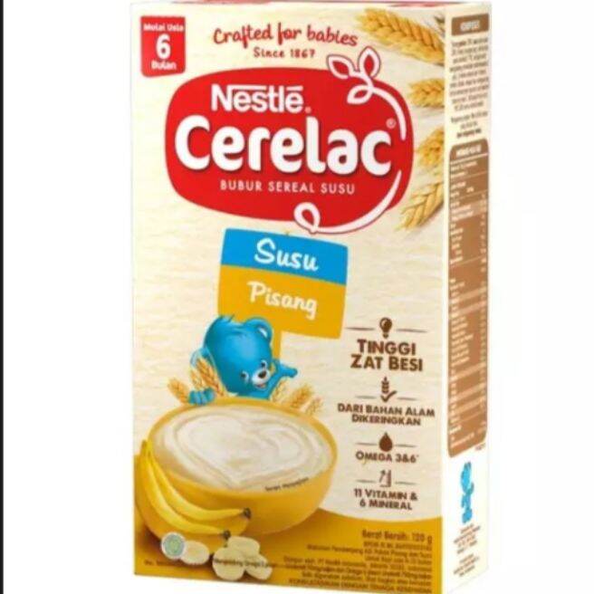 Nestle Cerelac Bubur Bayi 6+ 120g, Rasa Susu pisang, kacang hijau, Susu ayam sayur, Susu wartel ...