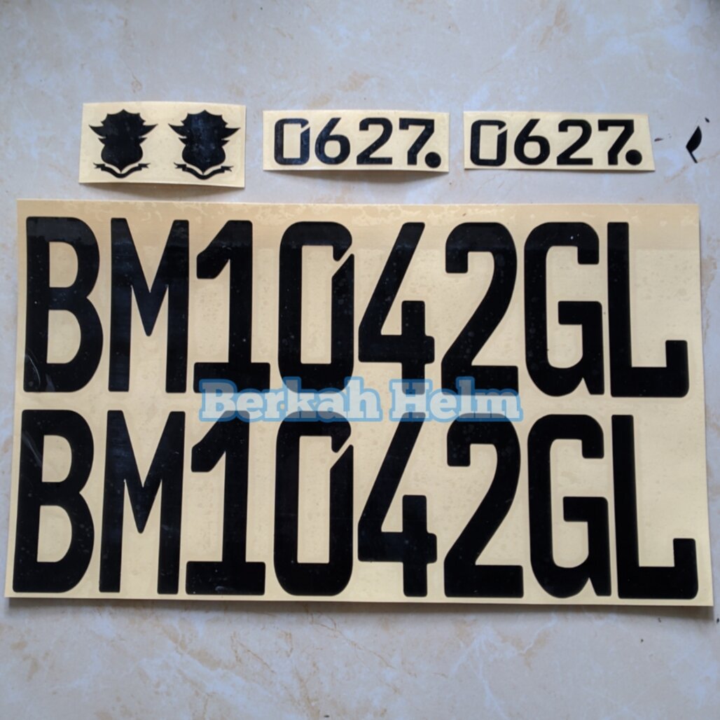 STIKER PLAT NOMOR MOTOR / MOBIL + LOGO KORLANTAS | Lazada Indonesia