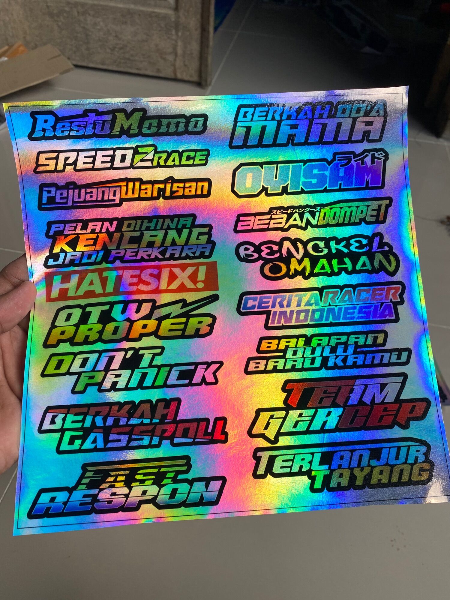 Sticker Pack Kata Kata Racing / Stiker Pack Hologram / Stiker Motor ...