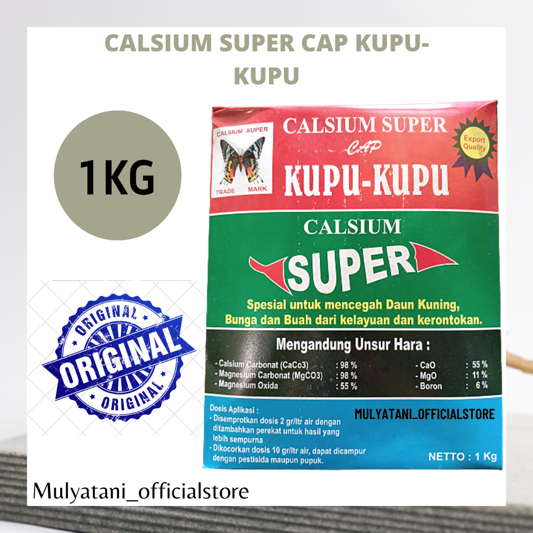 Pupuk Calsium Super Cap Kupu-kupu 1 KG Original Kemasan Pabrik | Lazada Indonesia