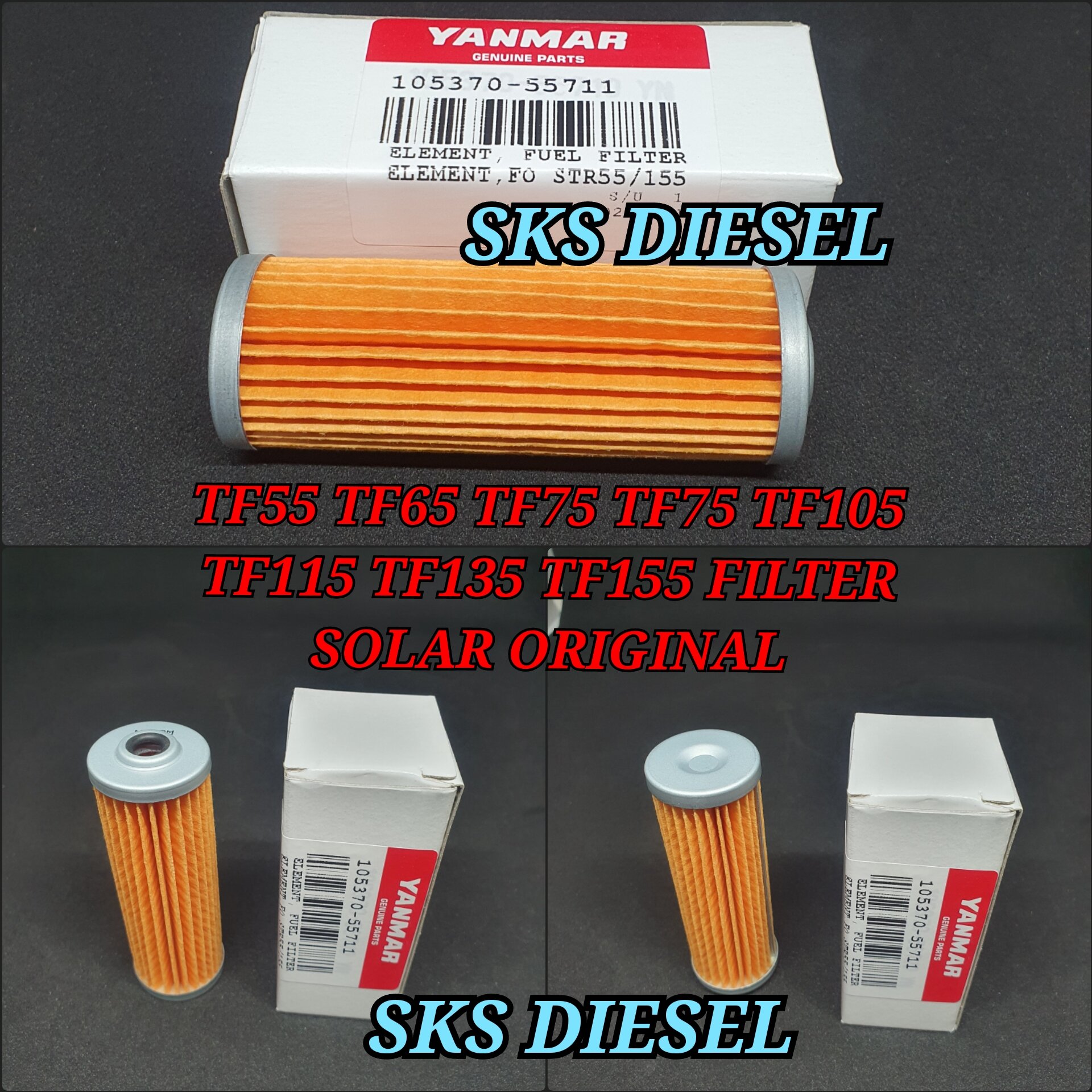 Element Fuel Filter Isi Saringan Minyak Solar Mesin Diesel Yanmar TF55 ...