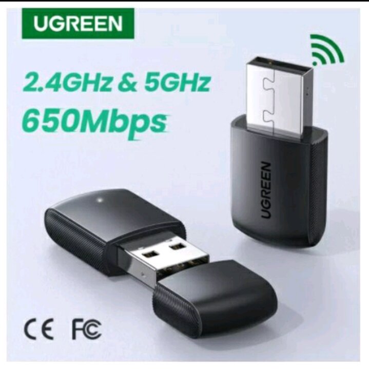 UGREEN Dongle USB WIFI Receiver Penerima Sinyal Penguat 650Mbps 2.4GHz ...