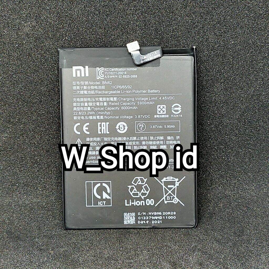 Baterai Batre Xiaomi Redmi 9T ORIGINAL 100% Model BN62 - Batu Battery ...