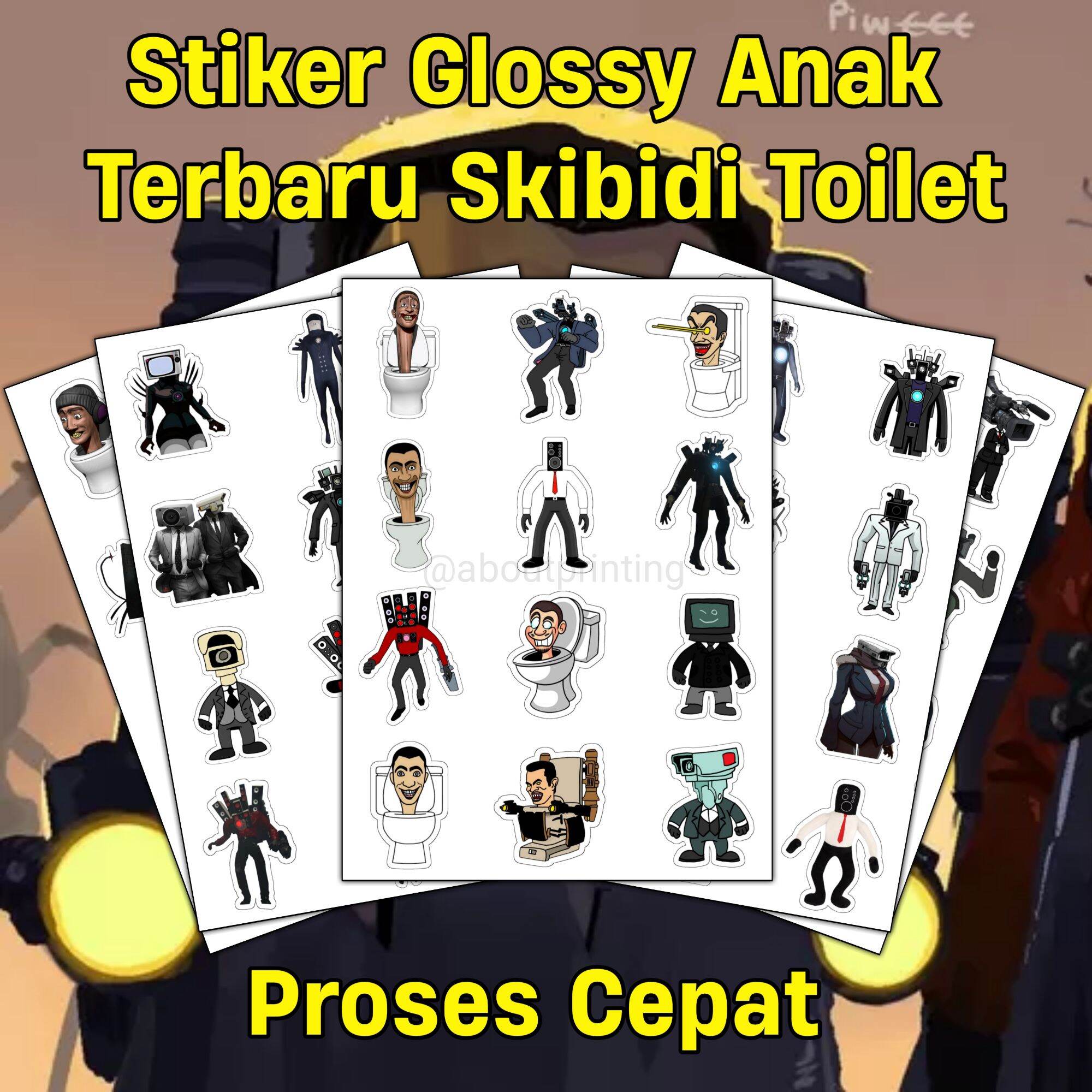 Stiker Anak Skibidi Toilet Glossy Anti Air + Laminasi | Lazada Indonesia