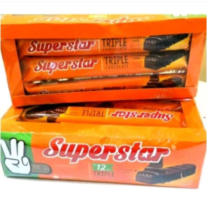 Wafer Superstar (1 Pak =12pcs)-Superstar Roma Wafer Coklat Box isi 12 ...