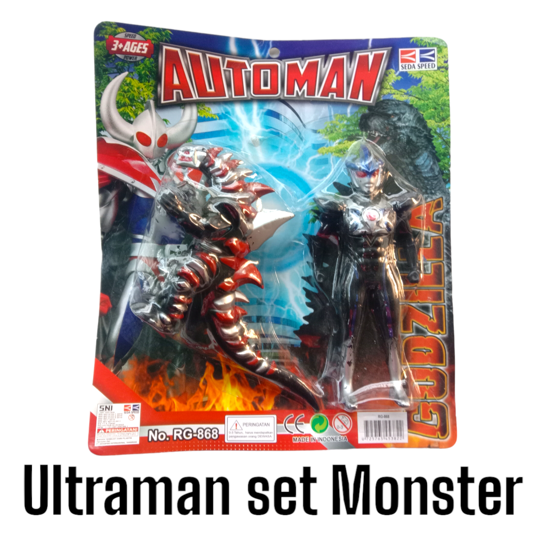 Mainan Anak Robot Automan Ultraman Set Monster Godzilla | Lazada Indonesia