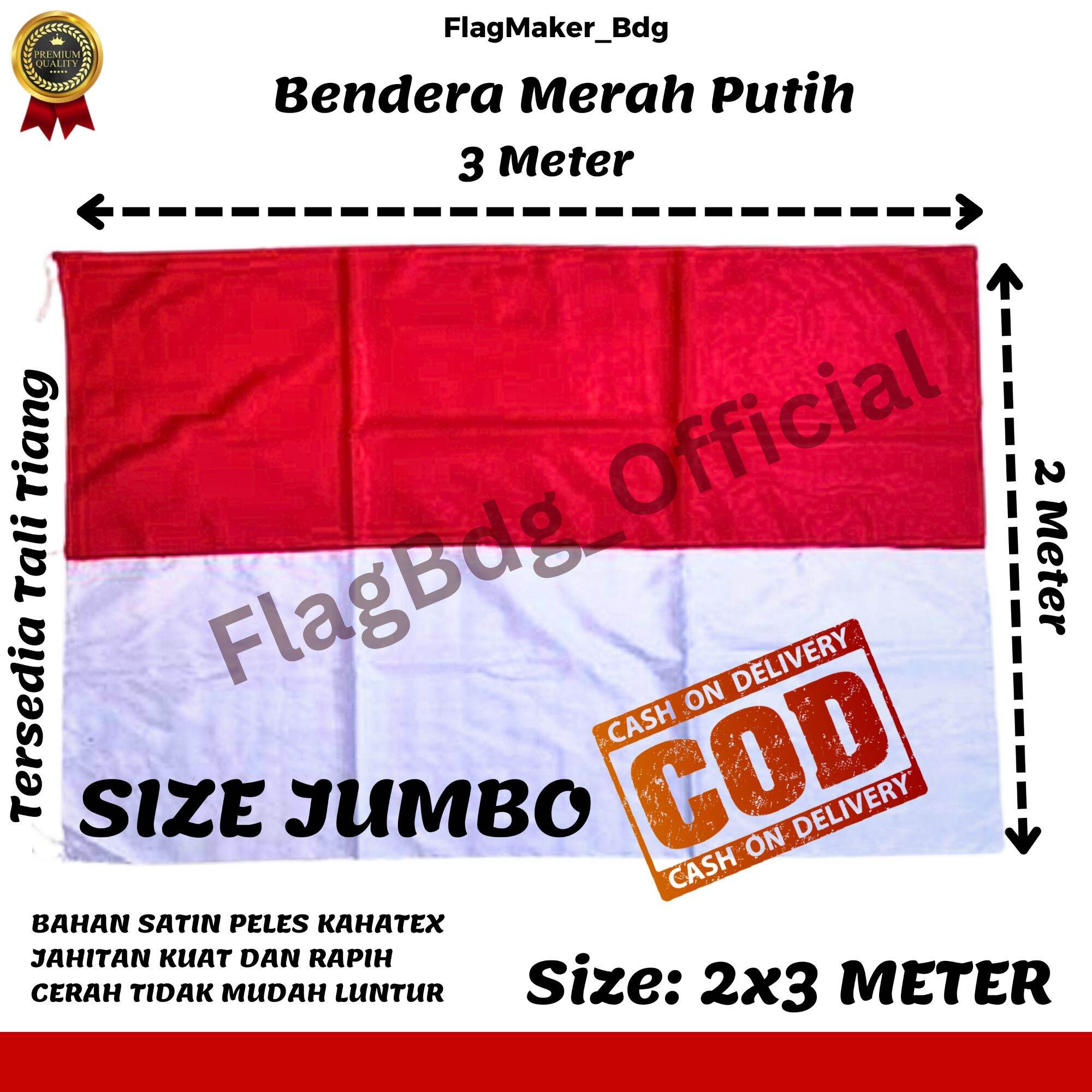 Bendera Merah Putih Bendera Indonesia Ukuran Jumbo 2x3 Meter Bahan ...