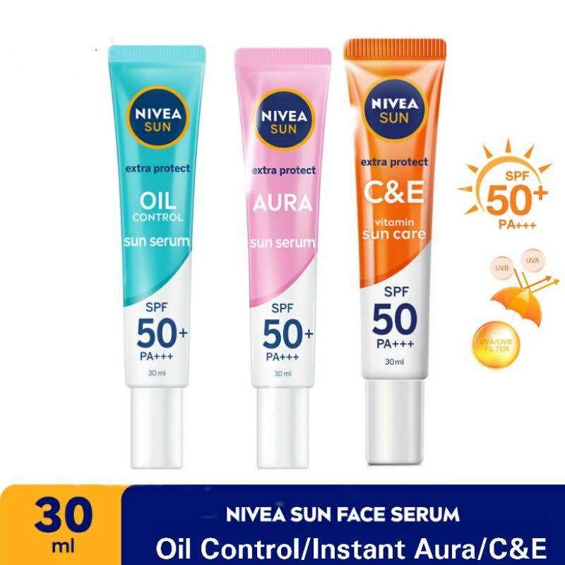 Nivea Sun Face Protection Serum Sunscreen SPF 50+ PA+++ 30ml Oil ...