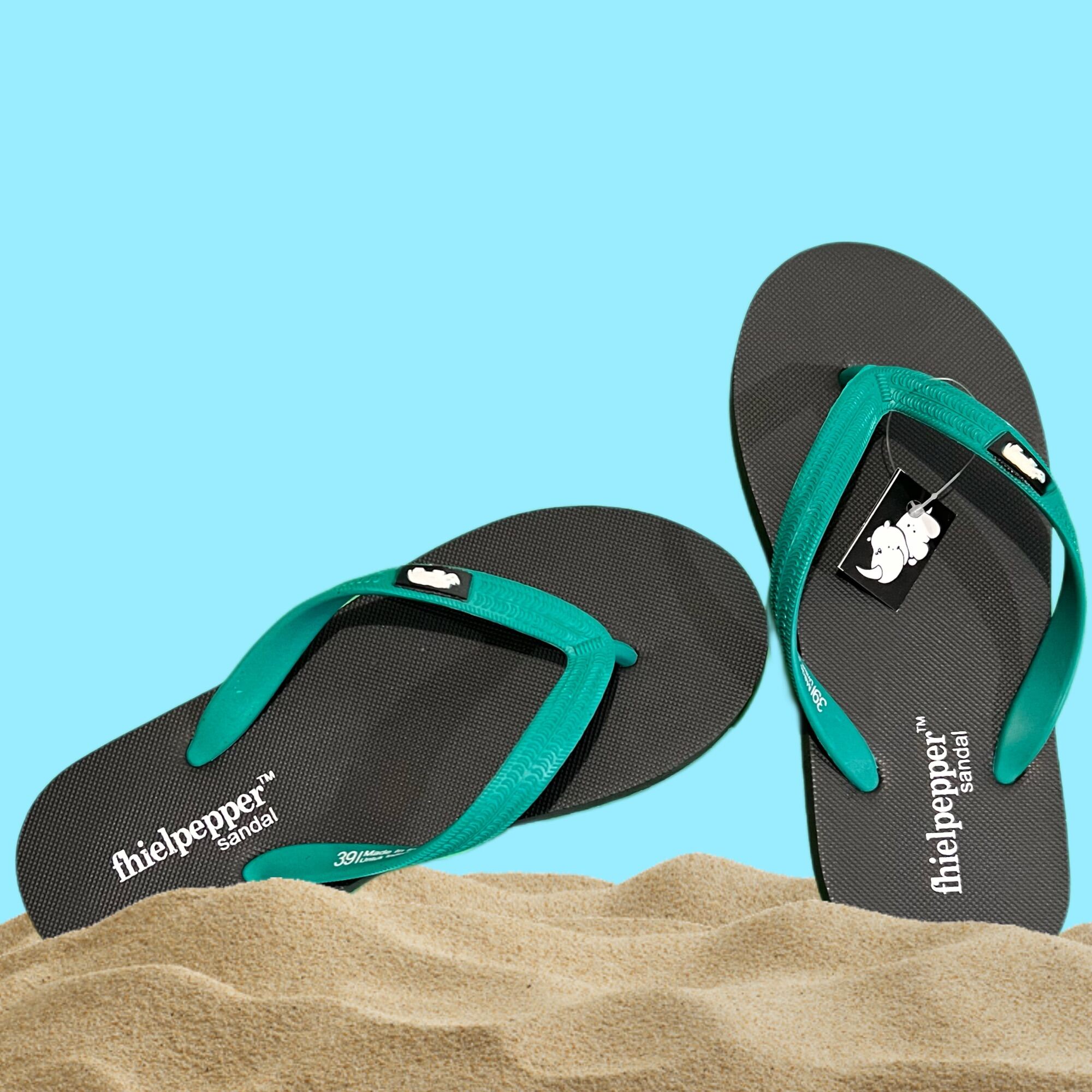 Sandal container flipper FHIELPEPPER rubber Basic hitam toska | Lazada ...