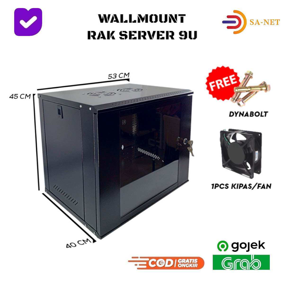Wallmount Rack Server 9U / Rak Server Ukuran 9U Single Glass Door Network Cabinet | Lazada Indonesia