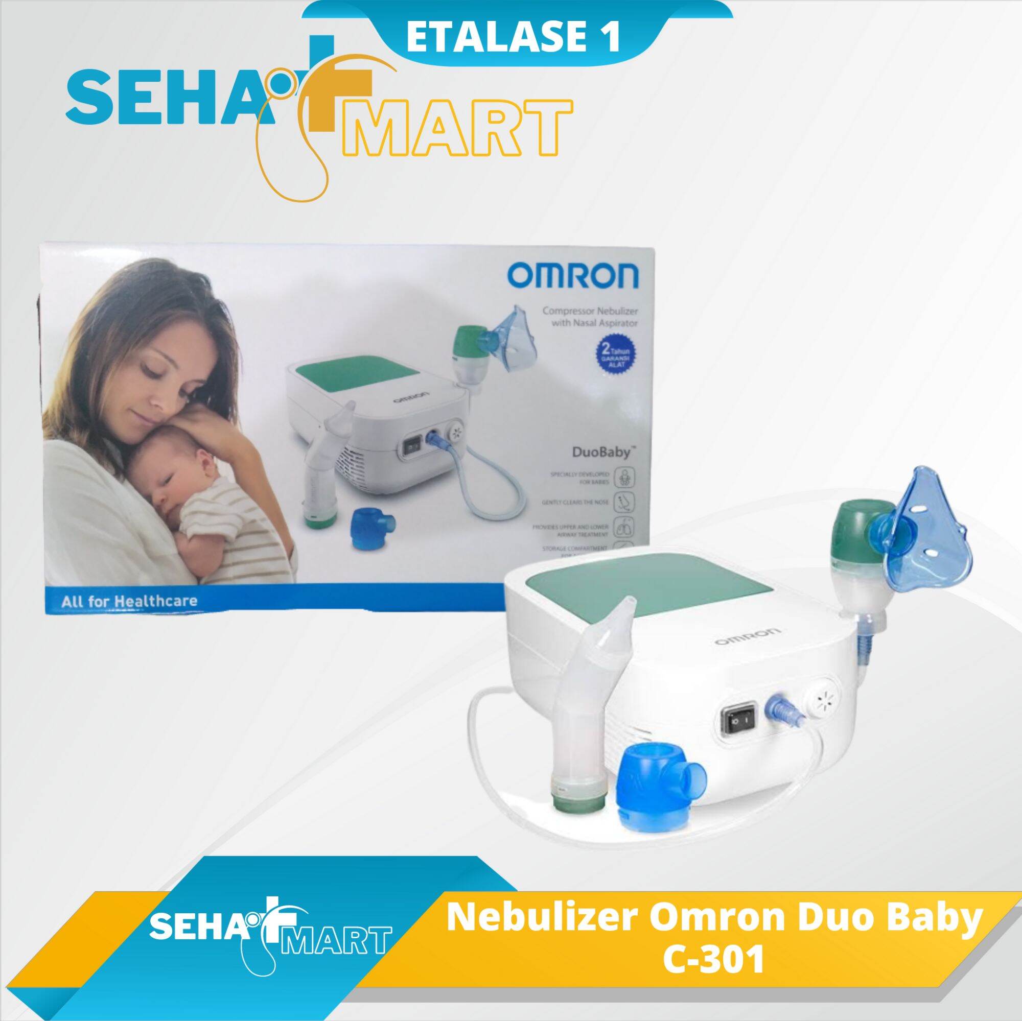 omron nebulizer duo baby nec301ap alat uap khusus bayi mesin compressor ...
