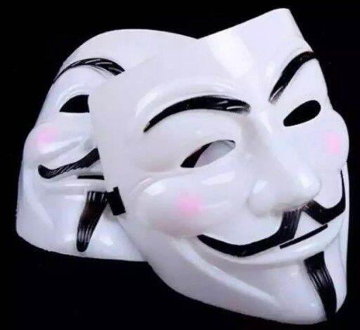 Topeng anonymous putih / topeng hecker | Lazada Indonesia