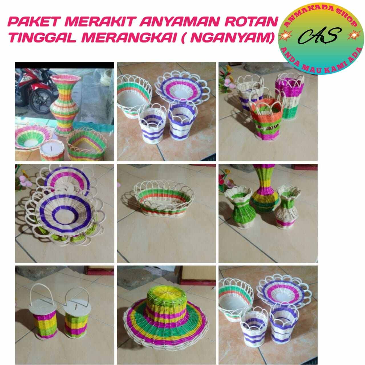 Bahan Anyaman rotan siap rakit kerajinan diy | Lazada Indonesia