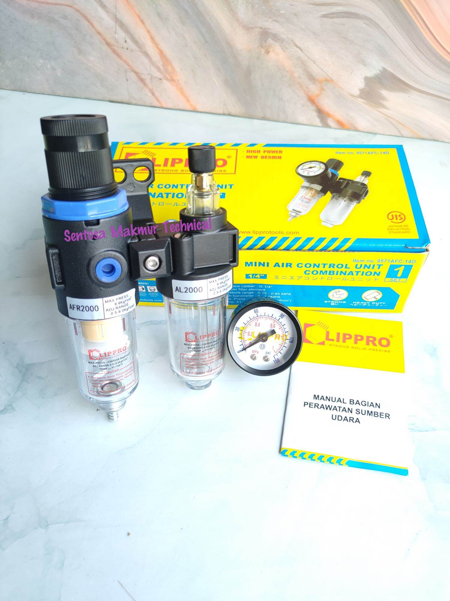 LIPPRO 1/4" DOUBLE Mini Air Control Filter Regulator Angin Kompresor ...