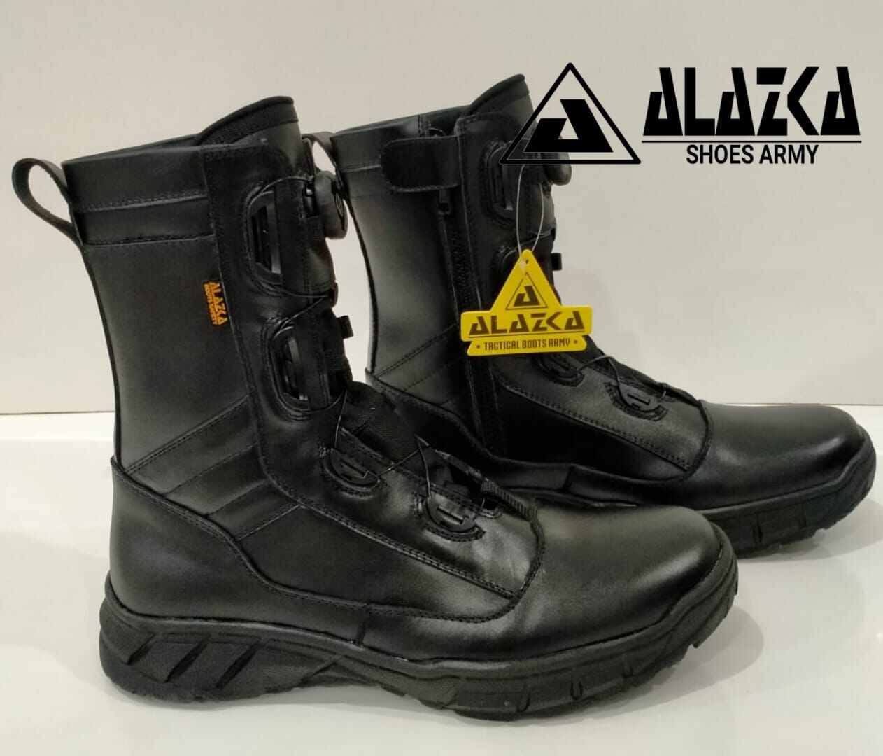 Sepatu Pdl Tali Putar Mod Polri full Kulit Sapi Merek Alazka | Lazada ...