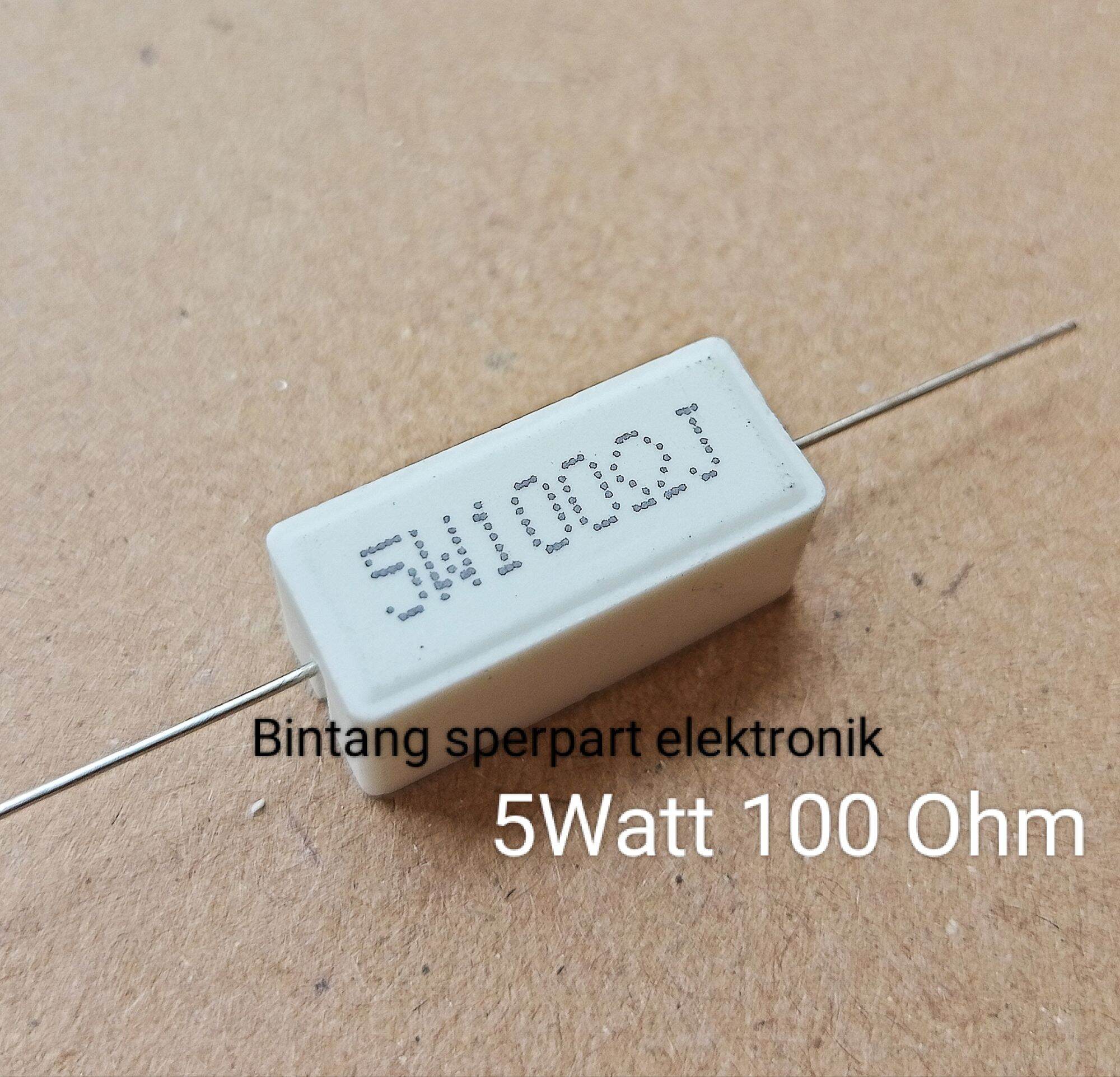 (10 Buah) RESISTOR KAPUR 5W 100 ohm RESISTOR 5W 100 OHM RESISTOR KAPUR ...