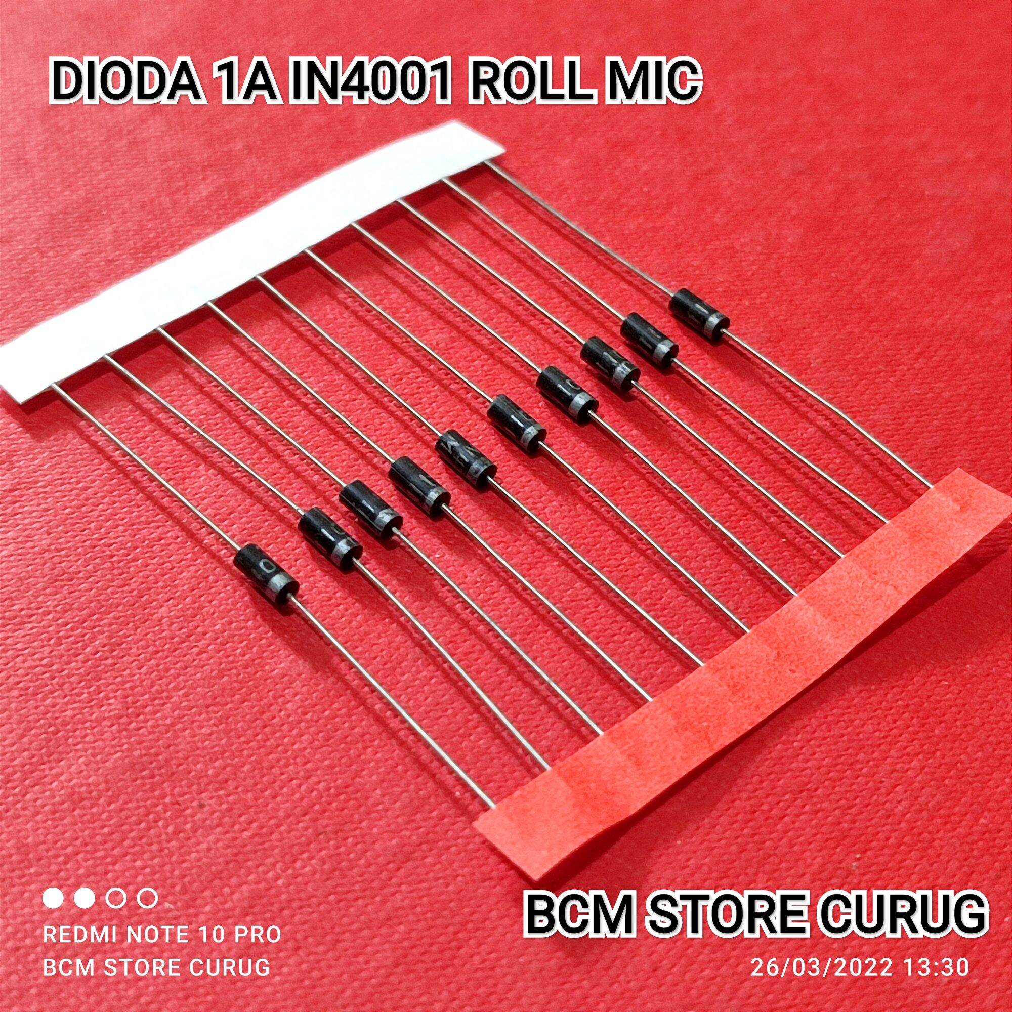 10 BUAH DIODA 1A DIODA IN4001 1N4001 IN 4001 ROLL MIC ORI | Lazada ...