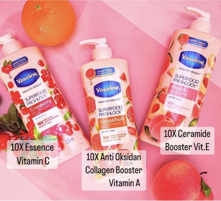 Vaseline Super Food Freshlook SPF24 PA+++ Body Lotion Thailand Original ...