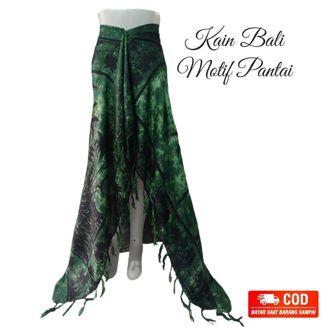 Kain Bali Pantai - Kain Bali Motif Pantai rumbai Standar - Sarung ...