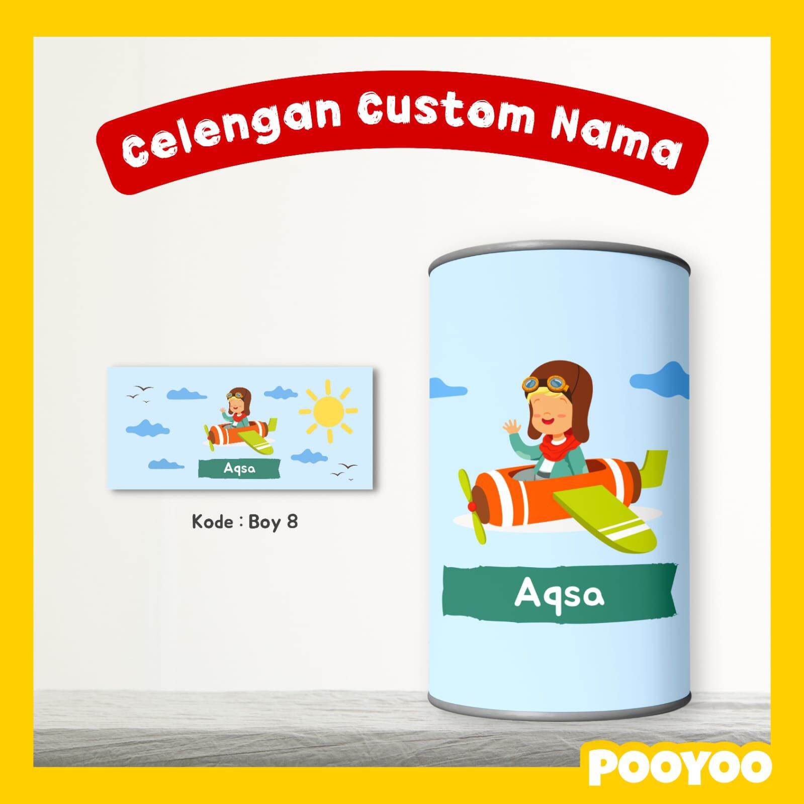 Celengan Custom Nama Anak Estetik Boy | Lazada Indonesia