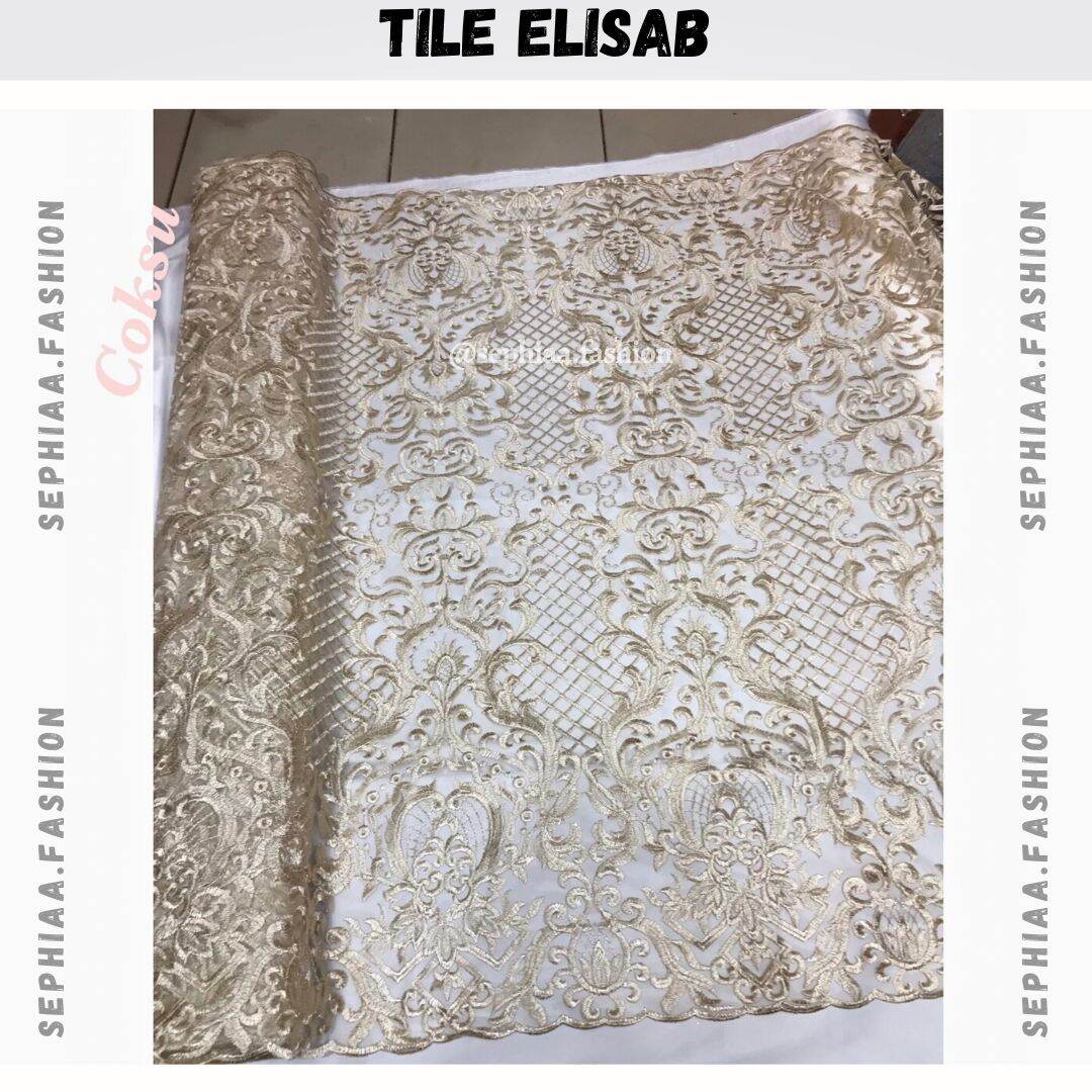 TILE ELISAB - Kain Tile Elisab Bordir, Kain Tile Bordir Premium, Kain ...