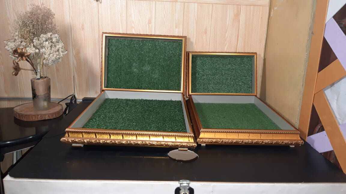 sepaket rumput sintetis buat alas kotak hantaran frame fiber | Lazada ...