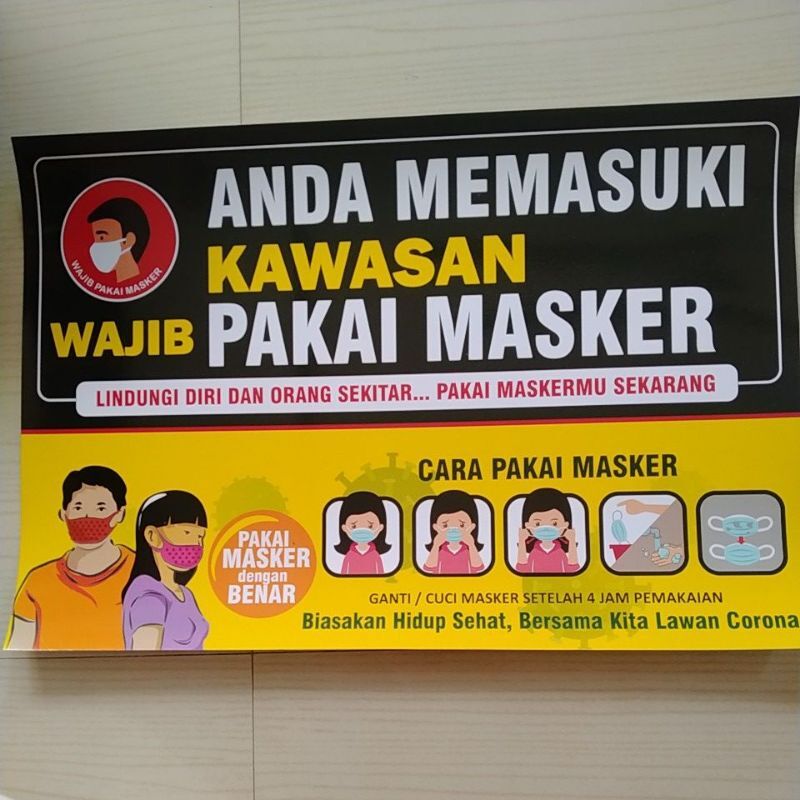 Poster Wajib Menggunakan Masker | Lazada Indonesia