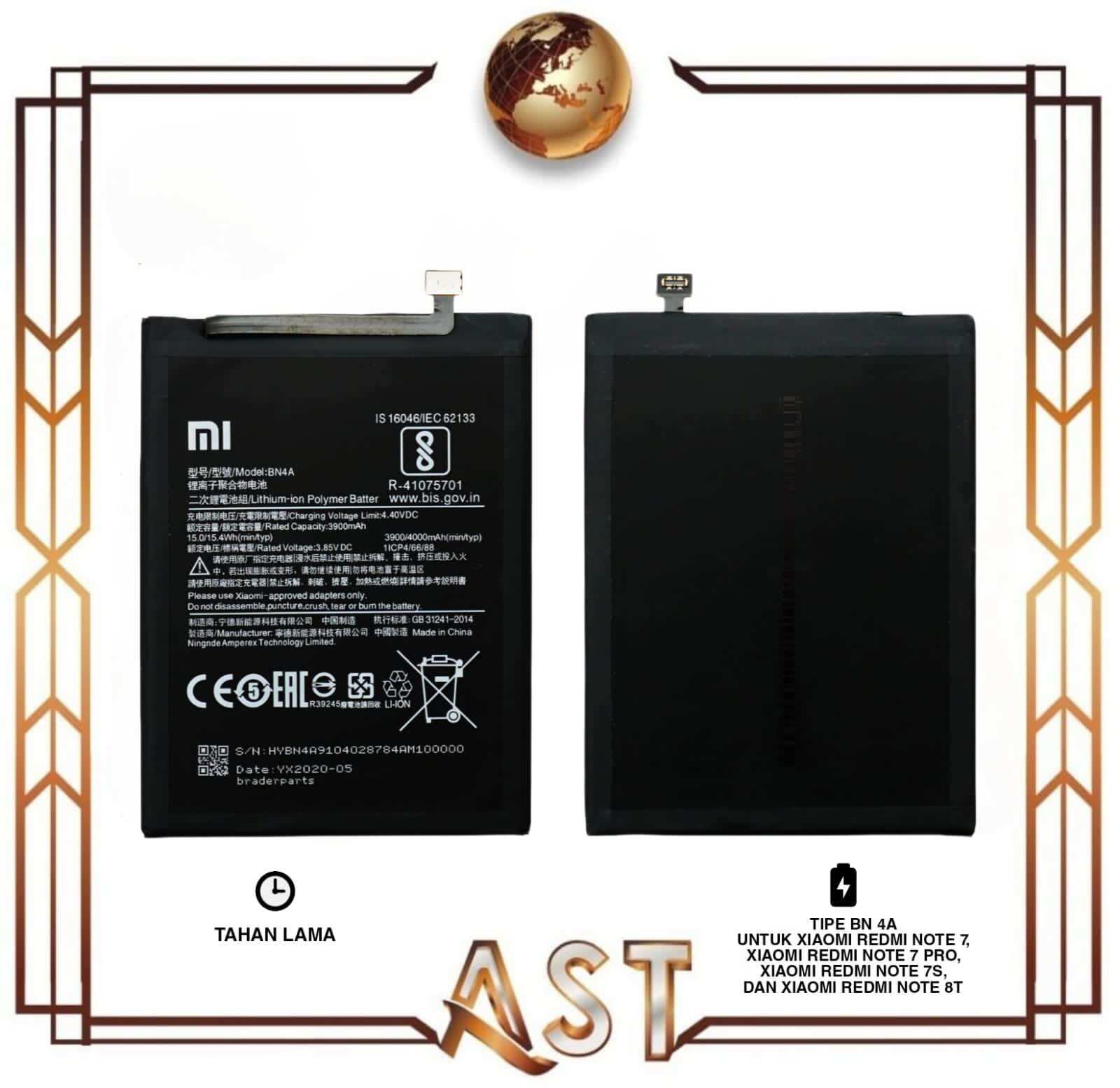 Baterai BN4A Batre Redmi Note 7 / 7S / 7 Pro / 8T Tanam Model Original ...