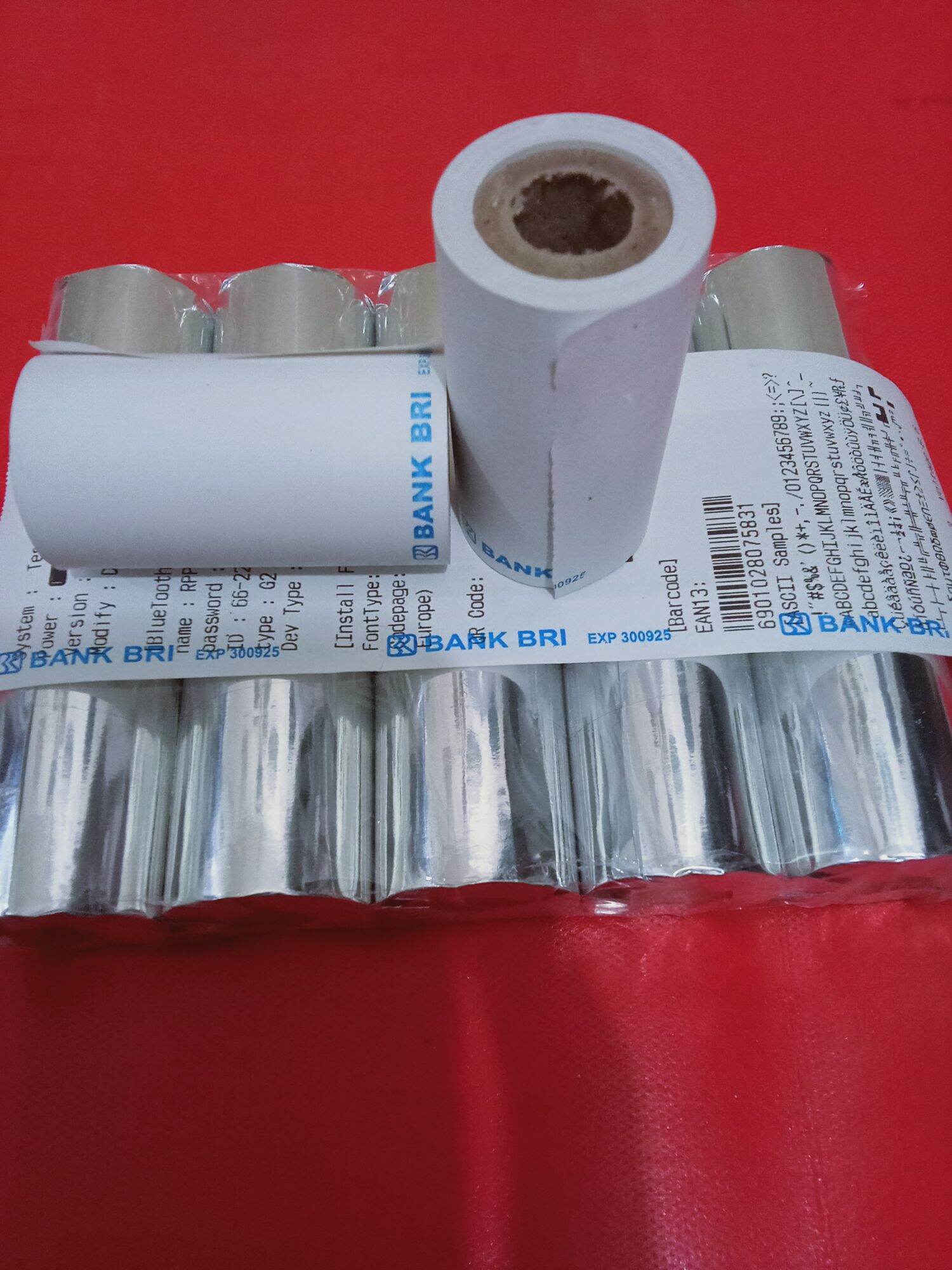 Kertas thermal struk edc logo bank BRI murah 58x30mm paket 10 pcs ...