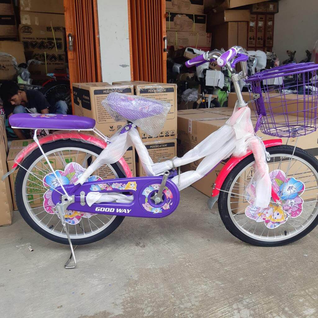 MODEL TERBARU Sepeda Anak Cewek GOODWAY 20 Inch KERANJANG BESI | Lazada ...