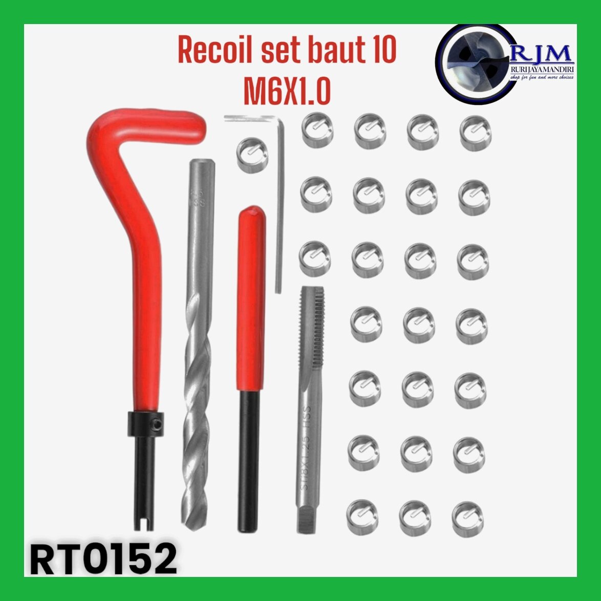 recoil set m6x1.0 recoil baut 10 recoil baut drat 10 set | Lazada Indonesia