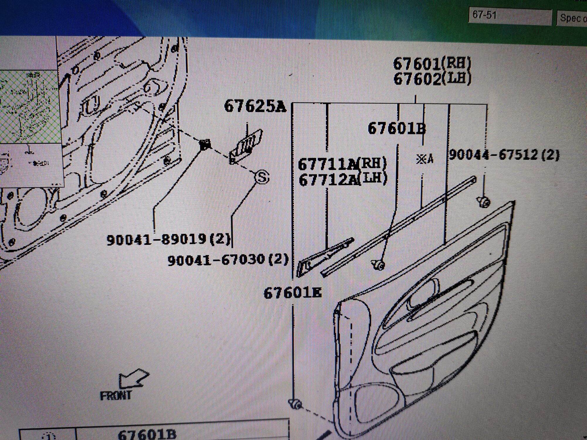 pelipit pintu karet kaca dalam depan avanza xenia 68171-bz010 | Lazada ...