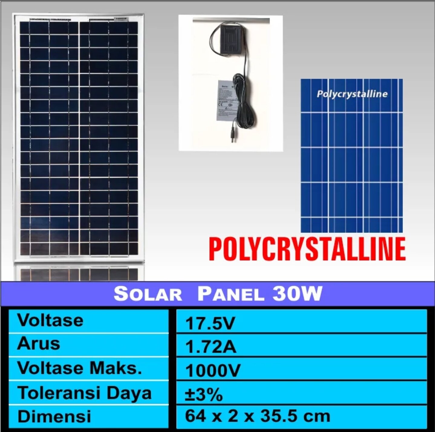 solar panel 30 wp solar cell tenaga surya / papan pembangkit listrik ...