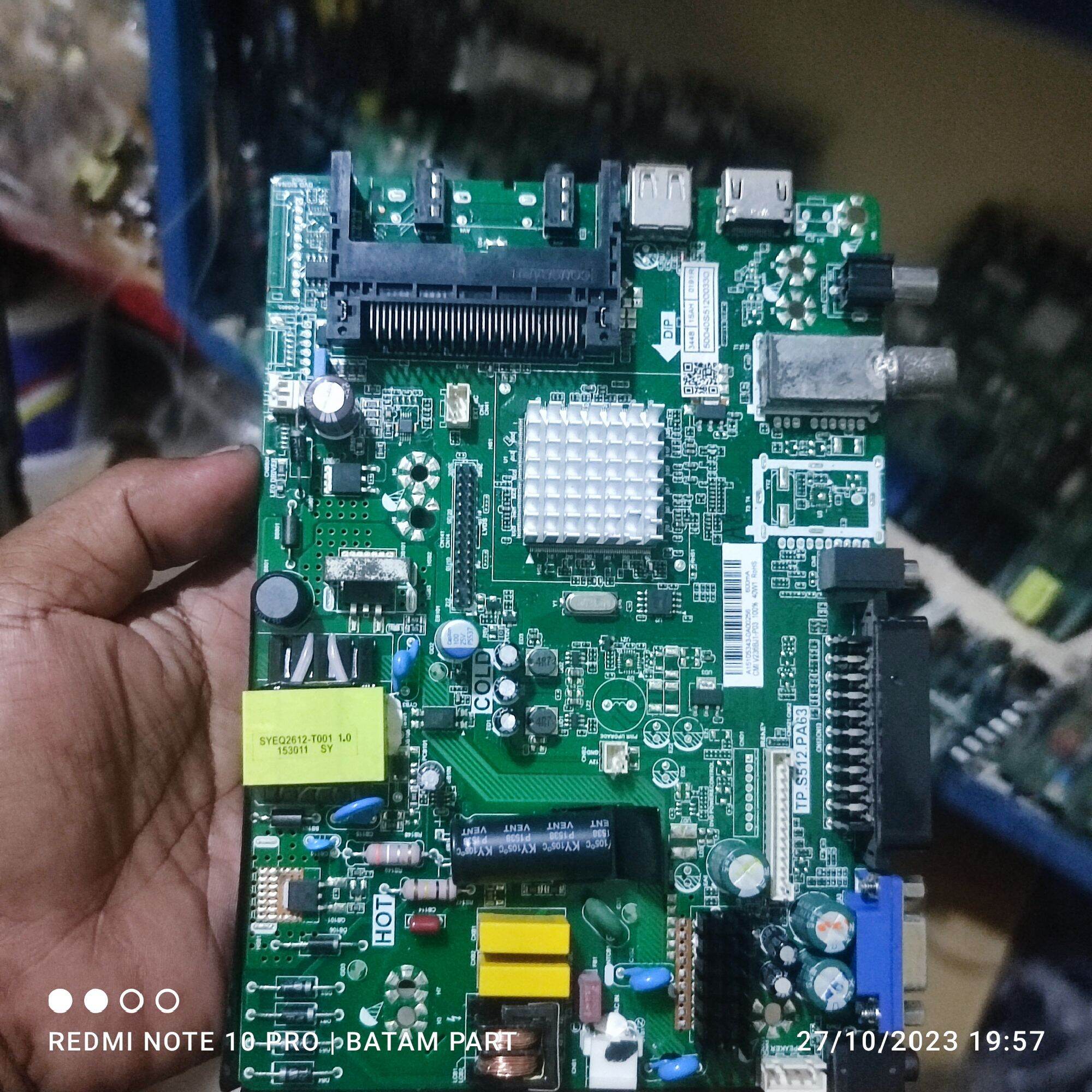 MB MAINBOARD MOTHERBOARD MESIN TV LED SANYO AQUA 24AQT6500 ...