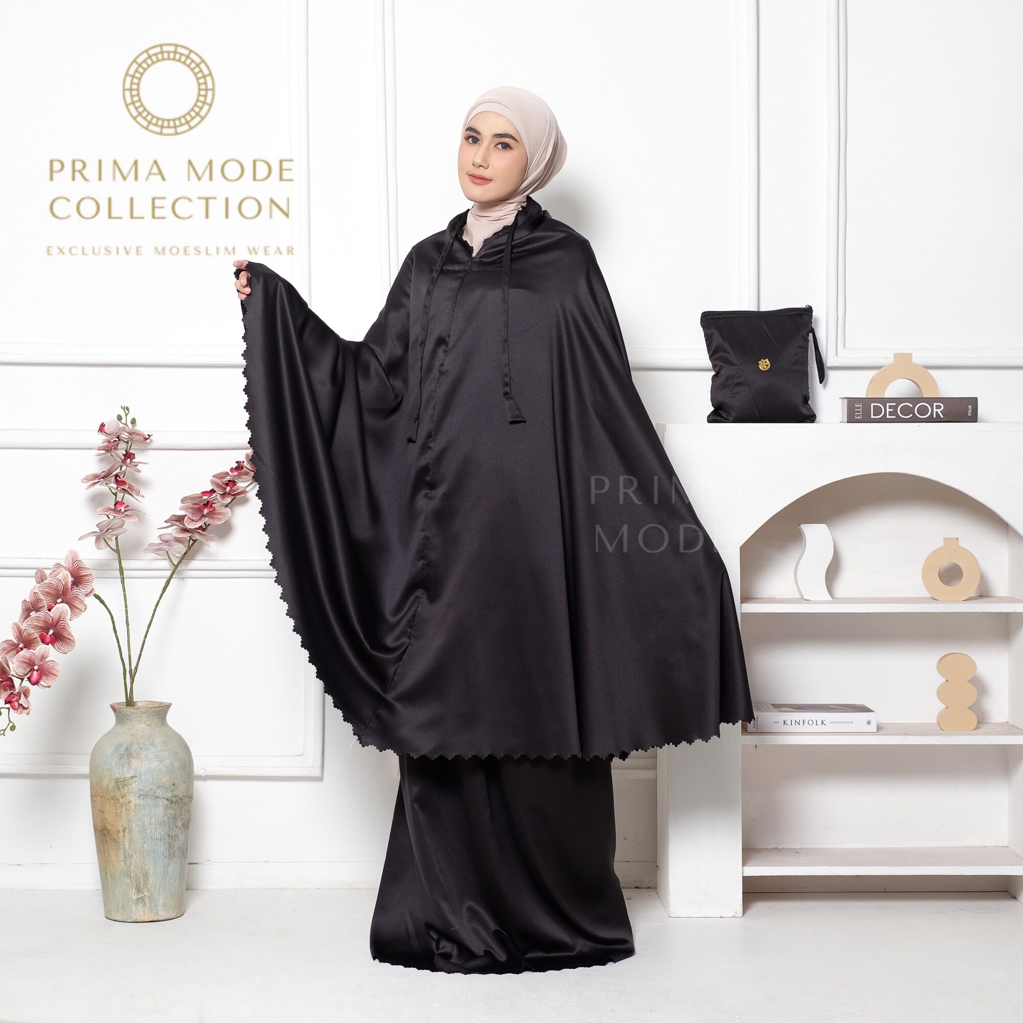 Mukena Lasercut Daily Travelling 2in1 resleting satin velvet silk ...