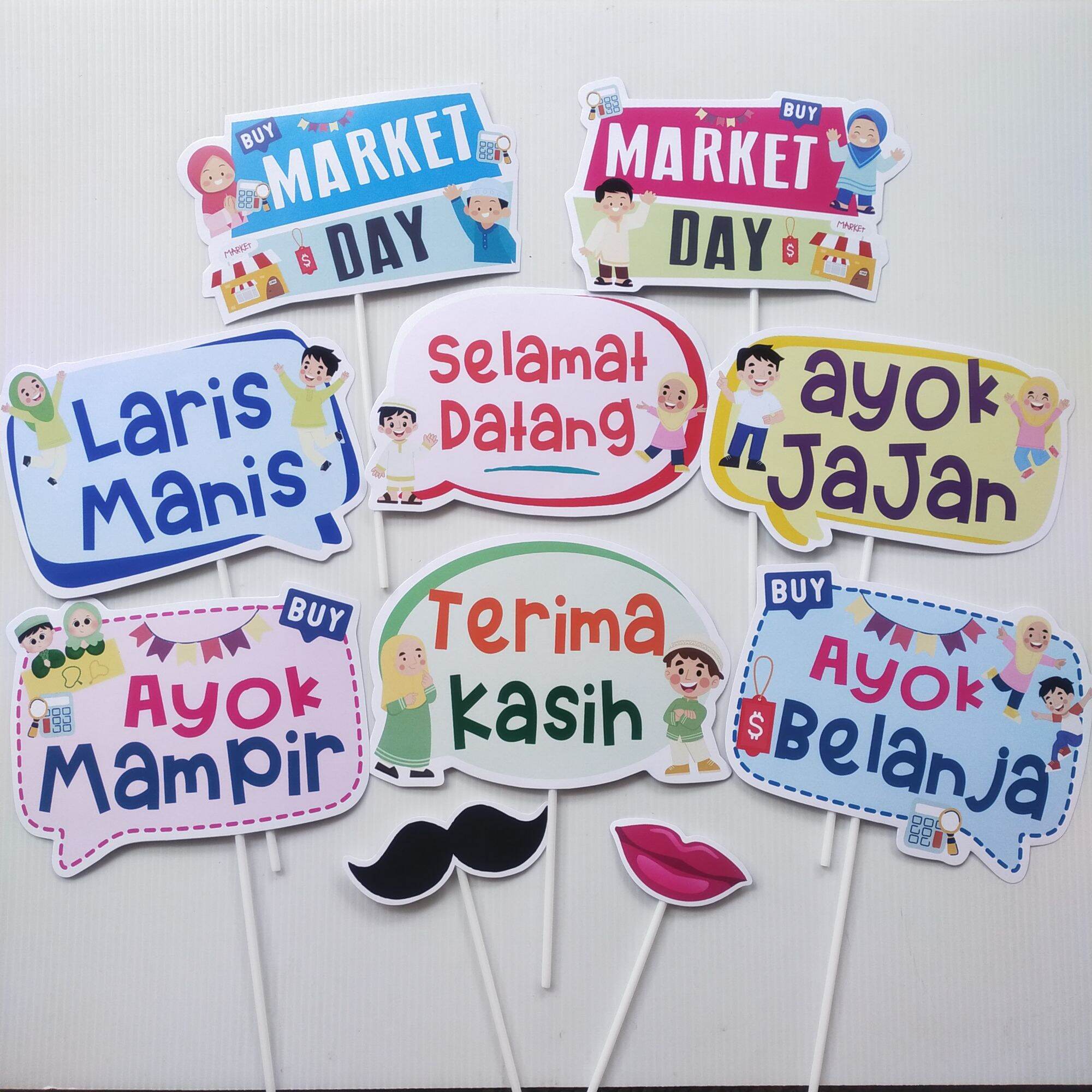 MARKET DAY PROPS PHOTO BUNTING FLAG MARKET DAY DEKORASI MARKET DAY ANAK SEKOLAH | Lazada Indonesia