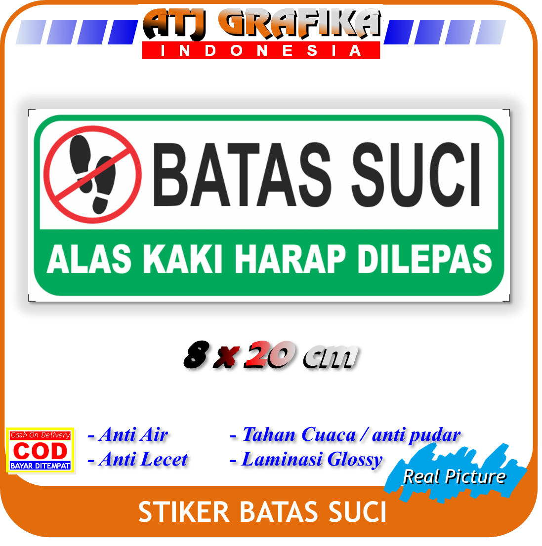 Stiker new batas suci lepas alas kaki Sticker masjid musholla toko ...