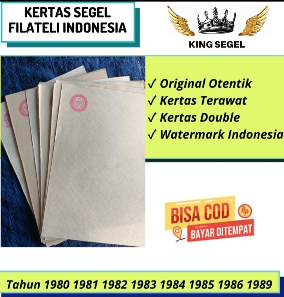 Kertas Segel Tahun 1980 1981 1982 1983 1984 1985 1986 1989 Double Asli ...