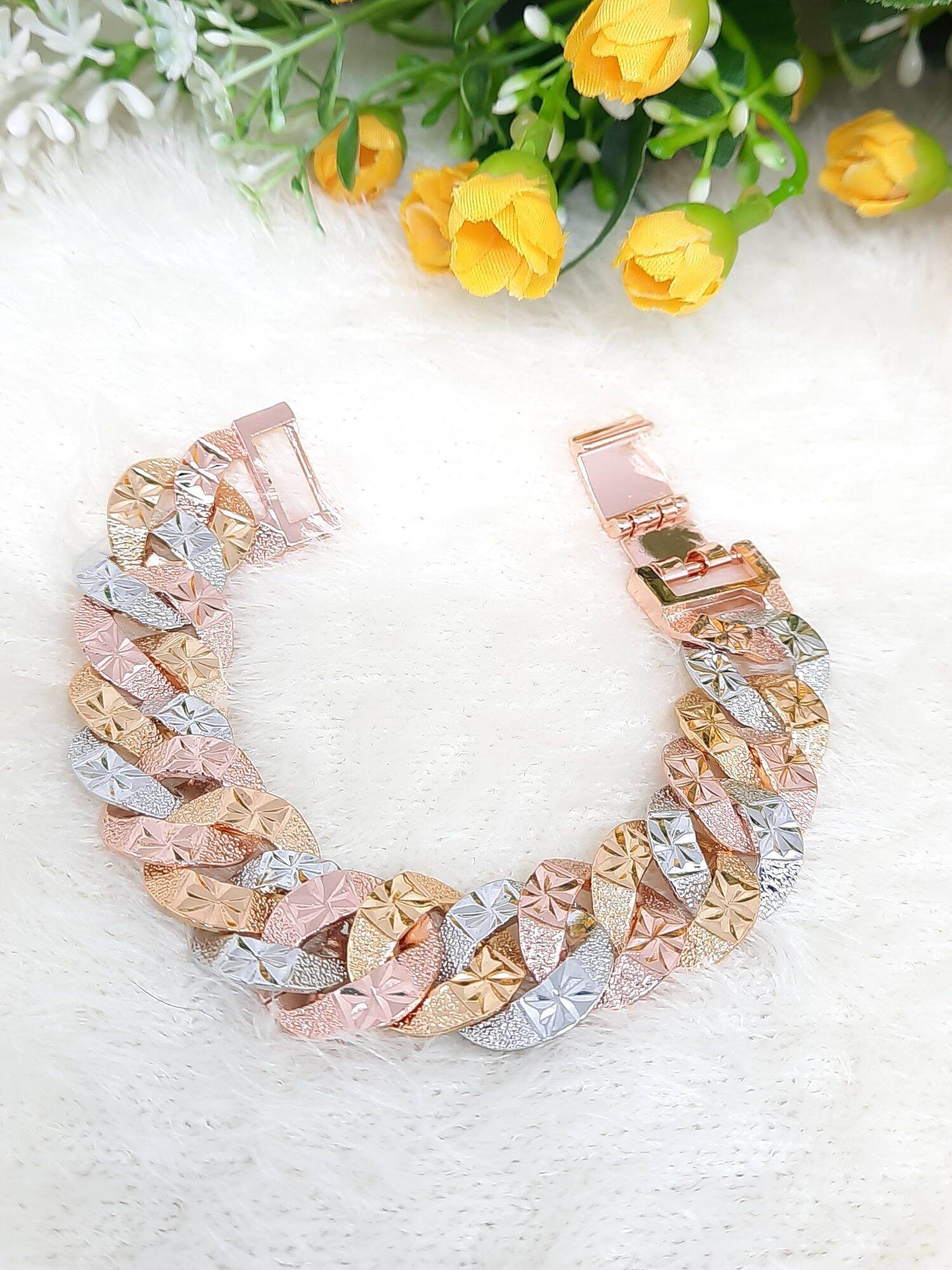 Gelang Rantai / Motif Ukir Bunga 3 Warna. | Lazada Indonesia