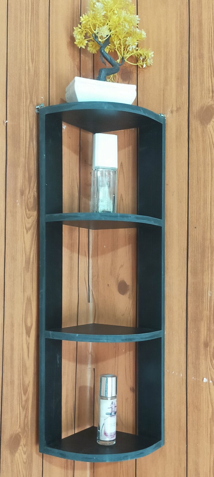 rak sudut gantung hitam minimalis stengah bulat | Lazada Indonesia