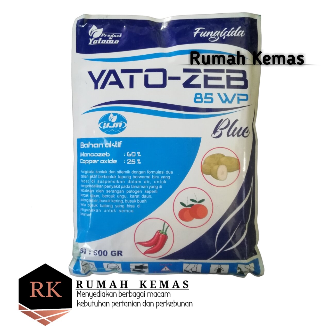Fungisida YATO - ZEB 85 WP Blue Mancozeb Copper Oxide Isi 500 Gram ...