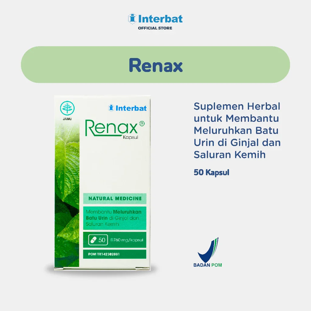 Renax 50 kapsul suplemen herbal membantu untuk meluruhkan batu urin di ...